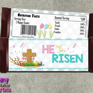 EASTER CANDY BAR Wrappers He is Risen Candy Bar Labels - Etsy