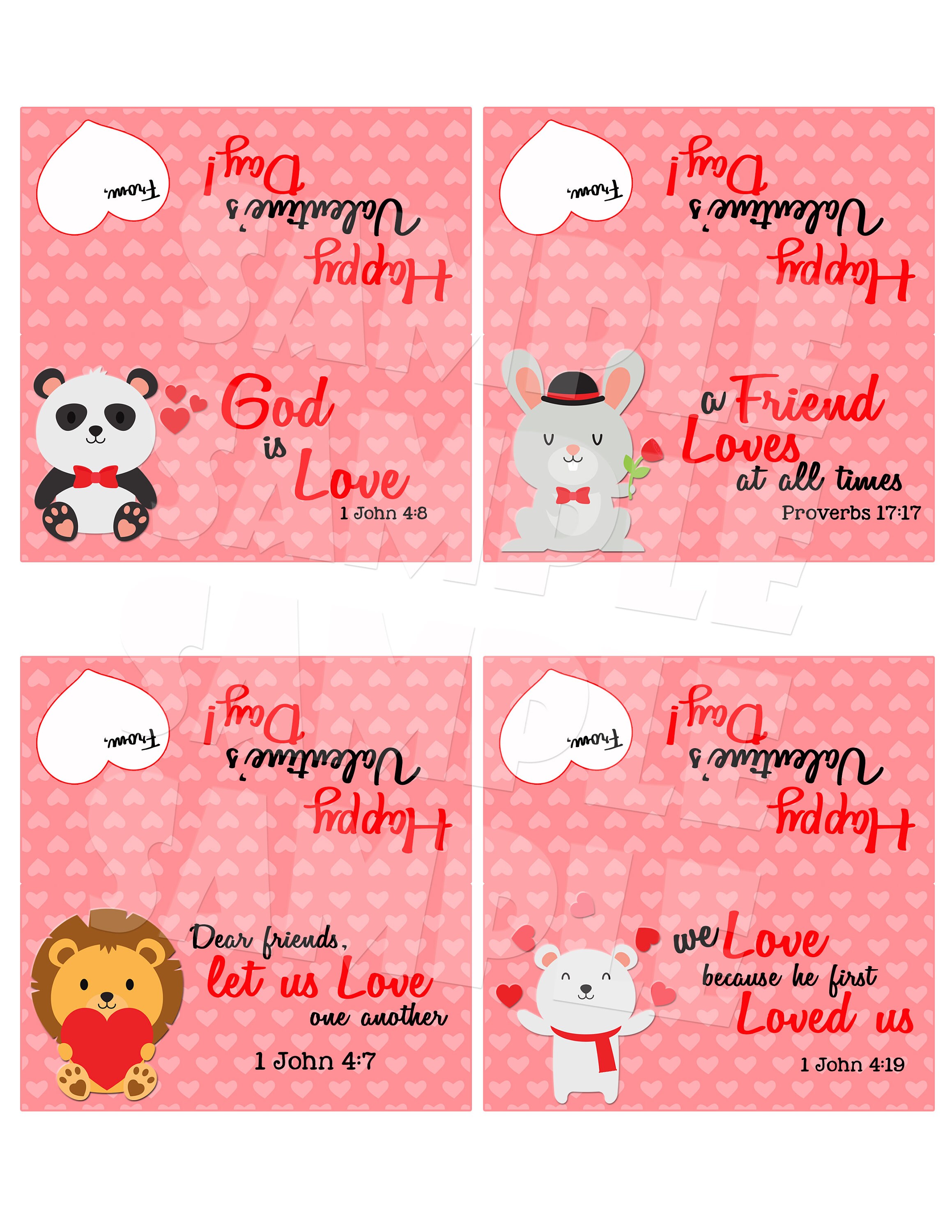 BIBLE VERSE Treat Bag TOPPERS, Valentine Bag Toppers, Classroom ...