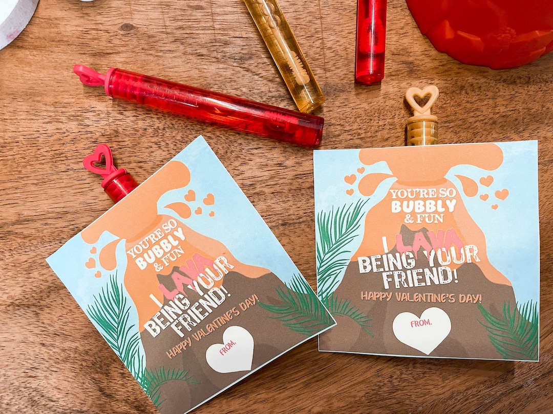 Volcano Valentine Tags, I Lava Being Your Friend, Classroom, School ...