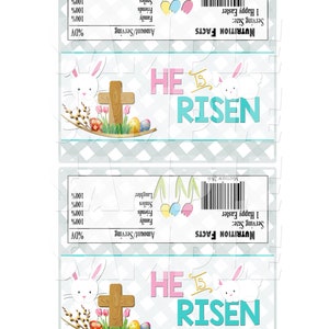 EASTER CANDY BAR Wrappers He is Risen Candy Bar Labels Bible Verse ...
