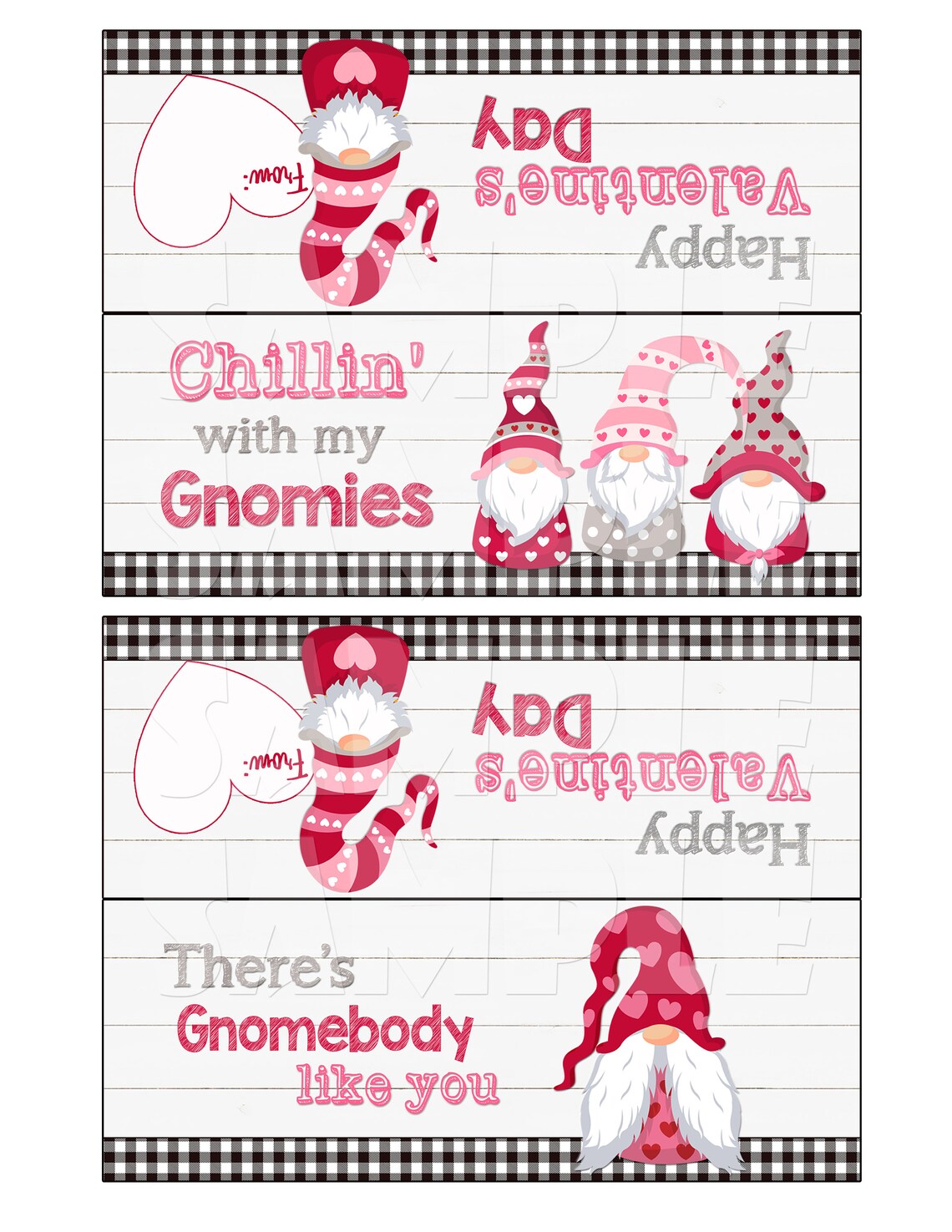 GNOME TREAT Bag TOPPERS Valentine Bag Toppers Classroom | Etsy