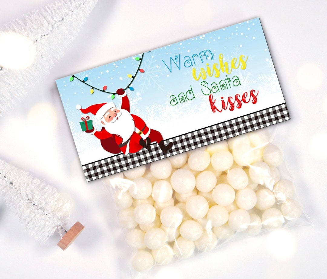 SANTA TREAT BAG Toppers, Christmas Treat Toppers, Christmas Favor Tags ...