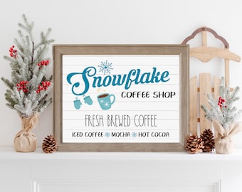 FROSTY'S CAFE SIGN Printable Winter Wall Art Christmas - Etsy