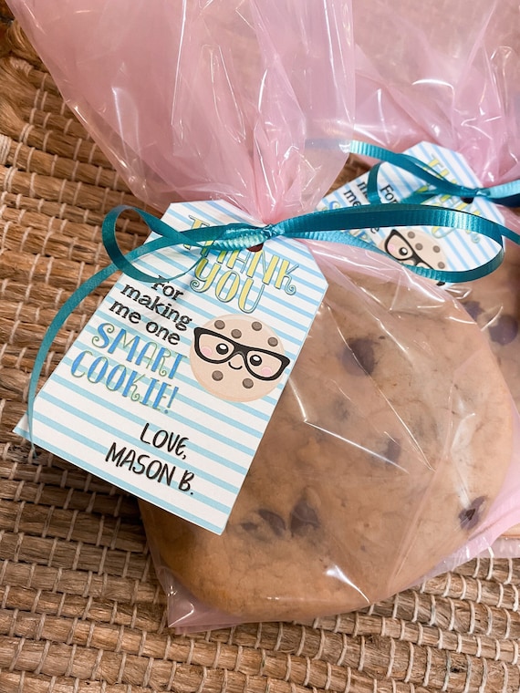 TEACHER GIFT TAGS Thank You for Making Me One Smart Cookie - Etsy