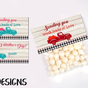 Vintage Truck VALENTINE TREAT BAG Toppers, Truck Loads of Love, Loads ...