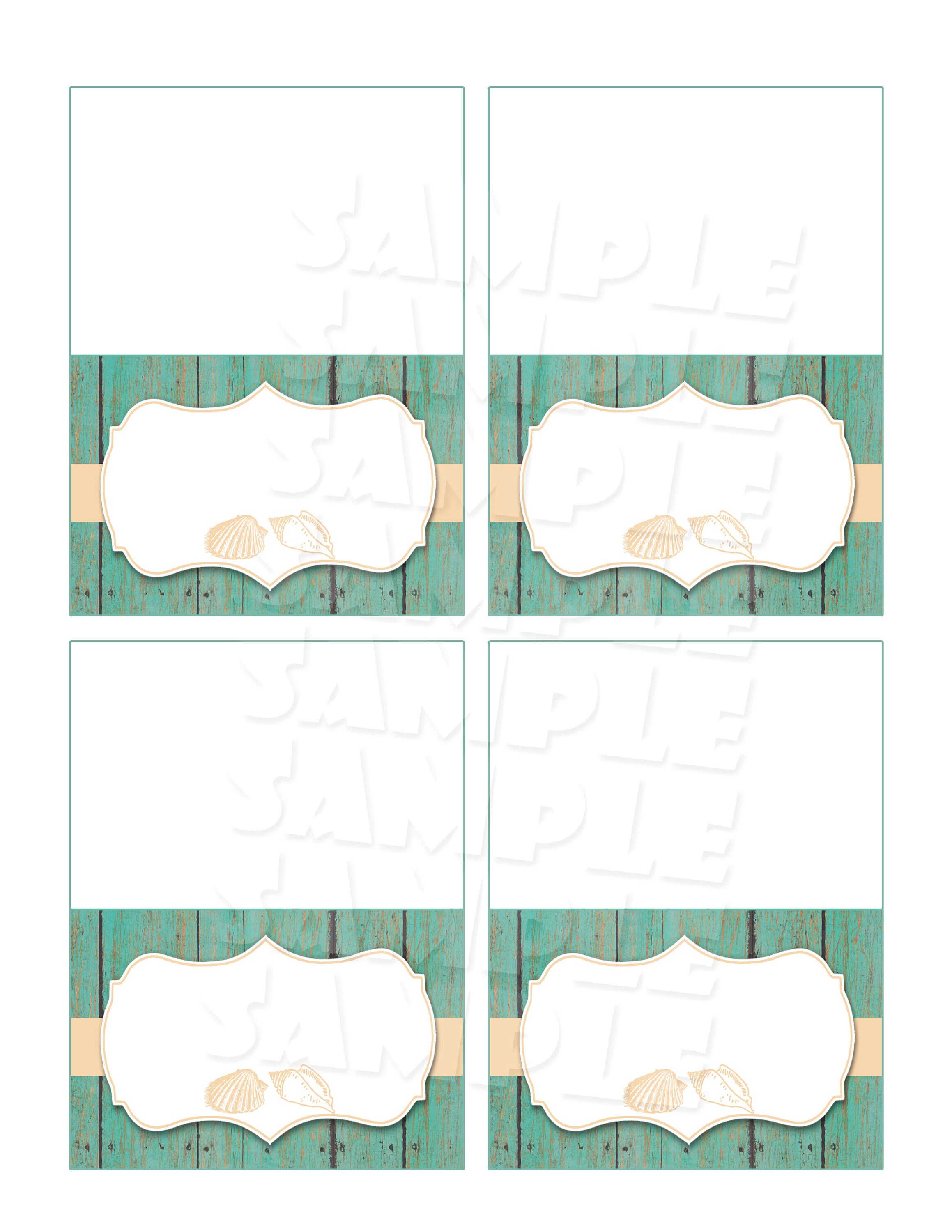 BEACH FOOD LABELS Beach Food Tents Buffet Labels Bridal | Etsy