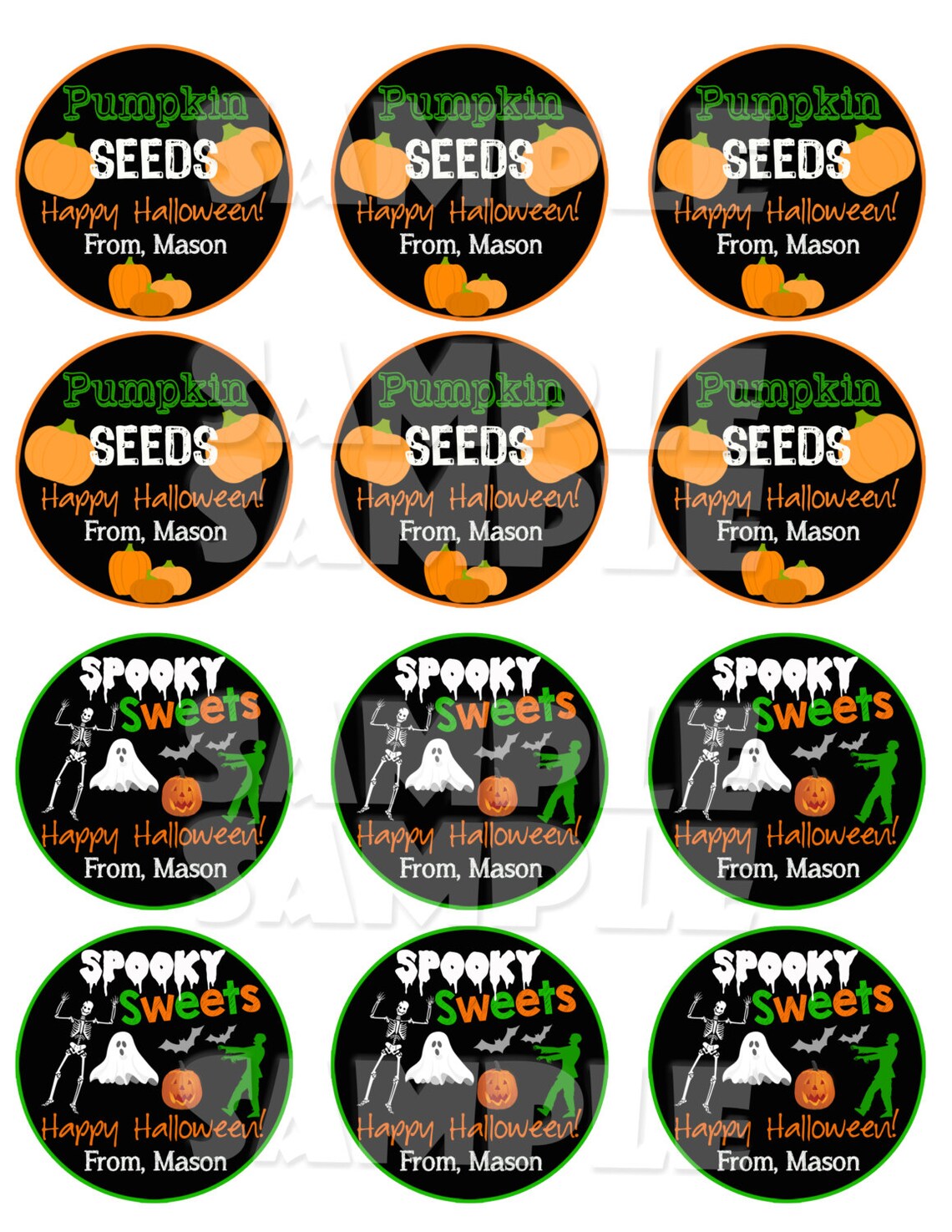 HALLOWEEN TREAT LABELS Halloween Labels Halloween - Etsy