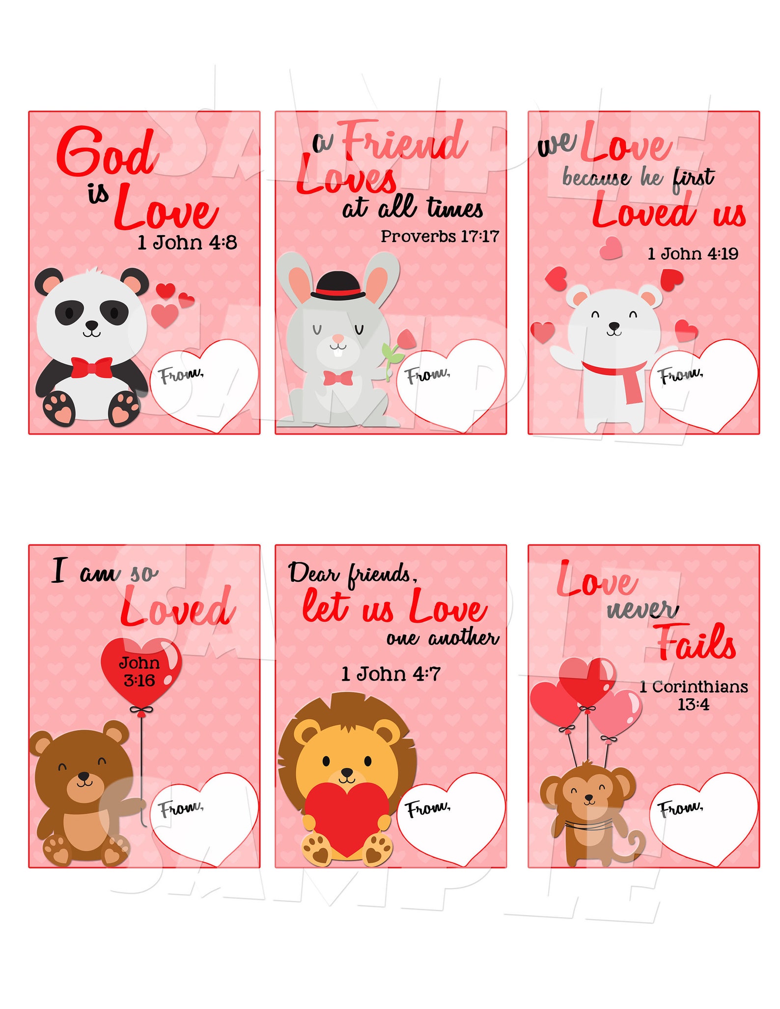 BIBLE VERSE VALENTINES Bible Scripture Valentine Cards - Etsy