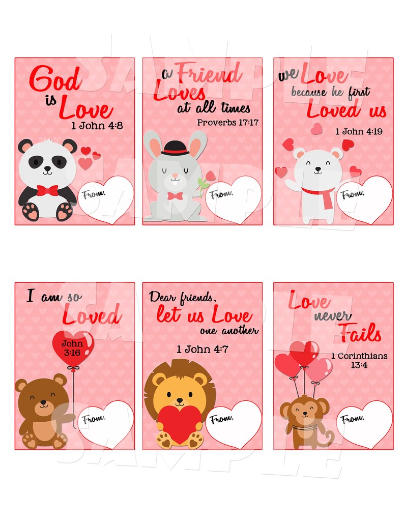 BIBLE VERSE VALENTINES Bible Scripture Valentine Cards - Etsy