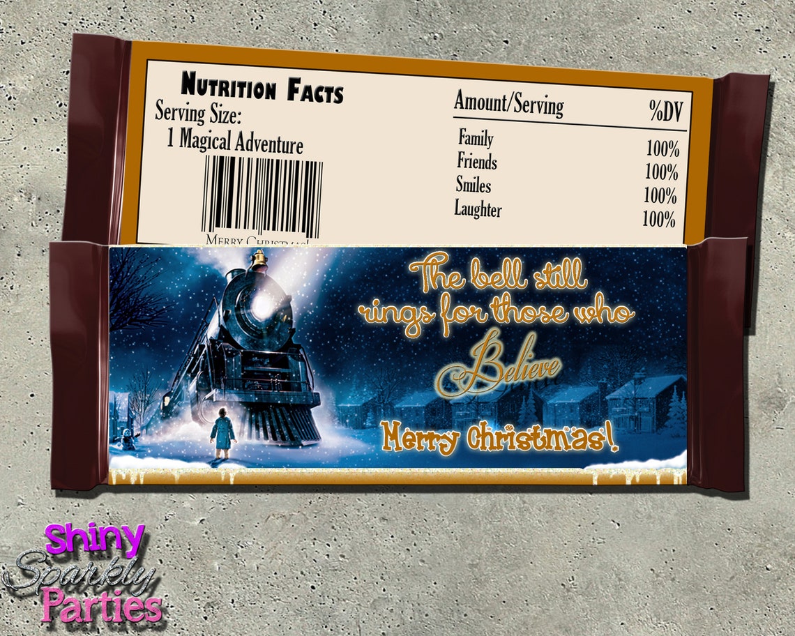 POLAR EXPRESS Candy Bar WRAPPERS Train Candy Bar Wrappers | Etsy