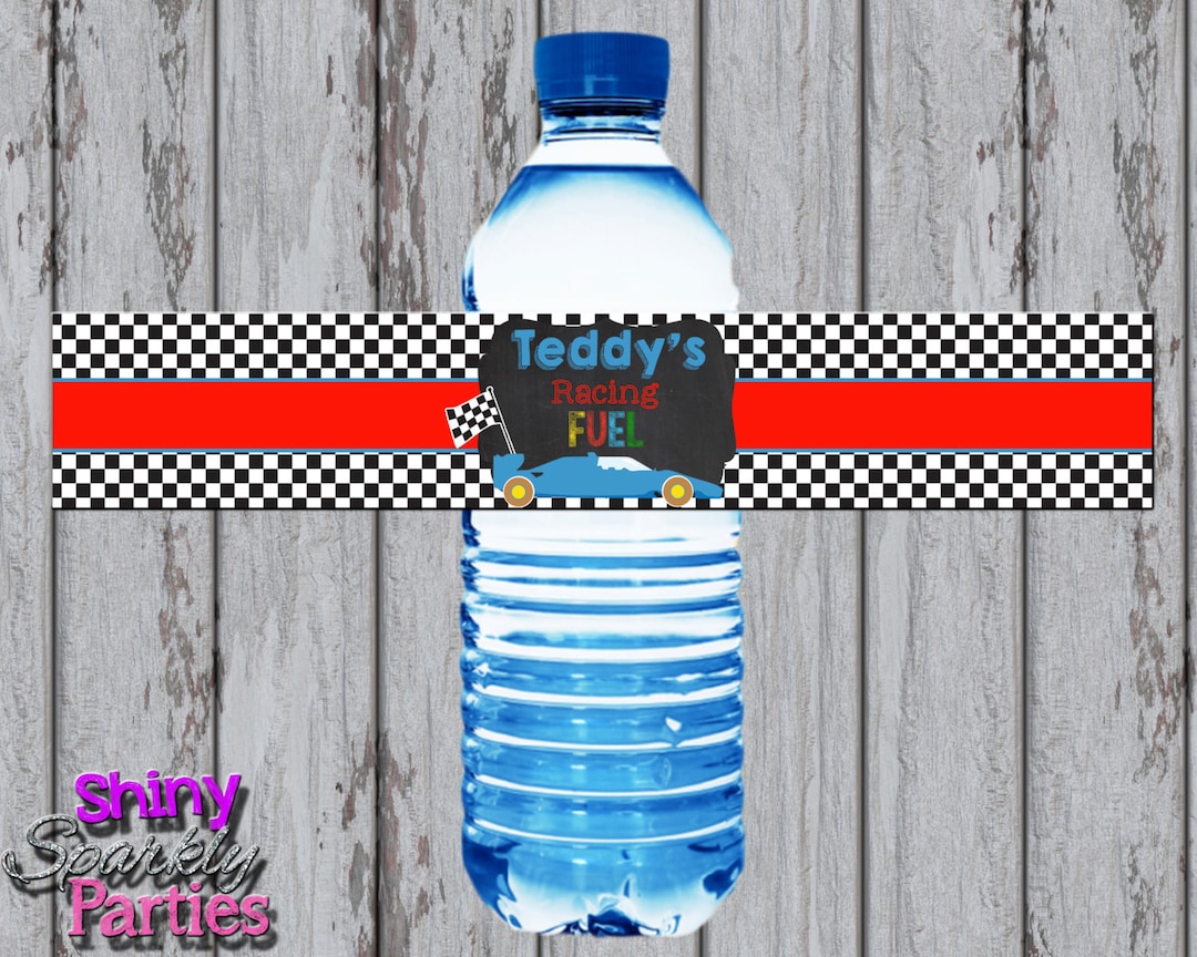 RACE CAR WATER Bottle Labels, Racing Water Wraps, Race Car Birthday ...