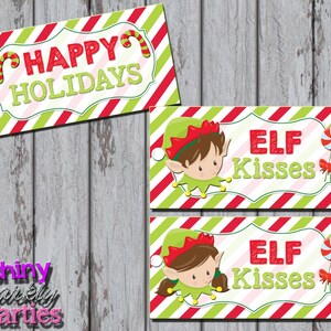 ELF KISSES TREAT Bag Toppers Christmas Elf Treat Toppers | Etsy
