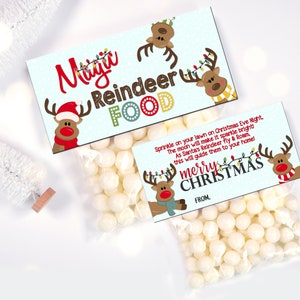 REINDEER FOOD TREAT Bag Toppers, Christmas Bag Toppers, Classroom ...