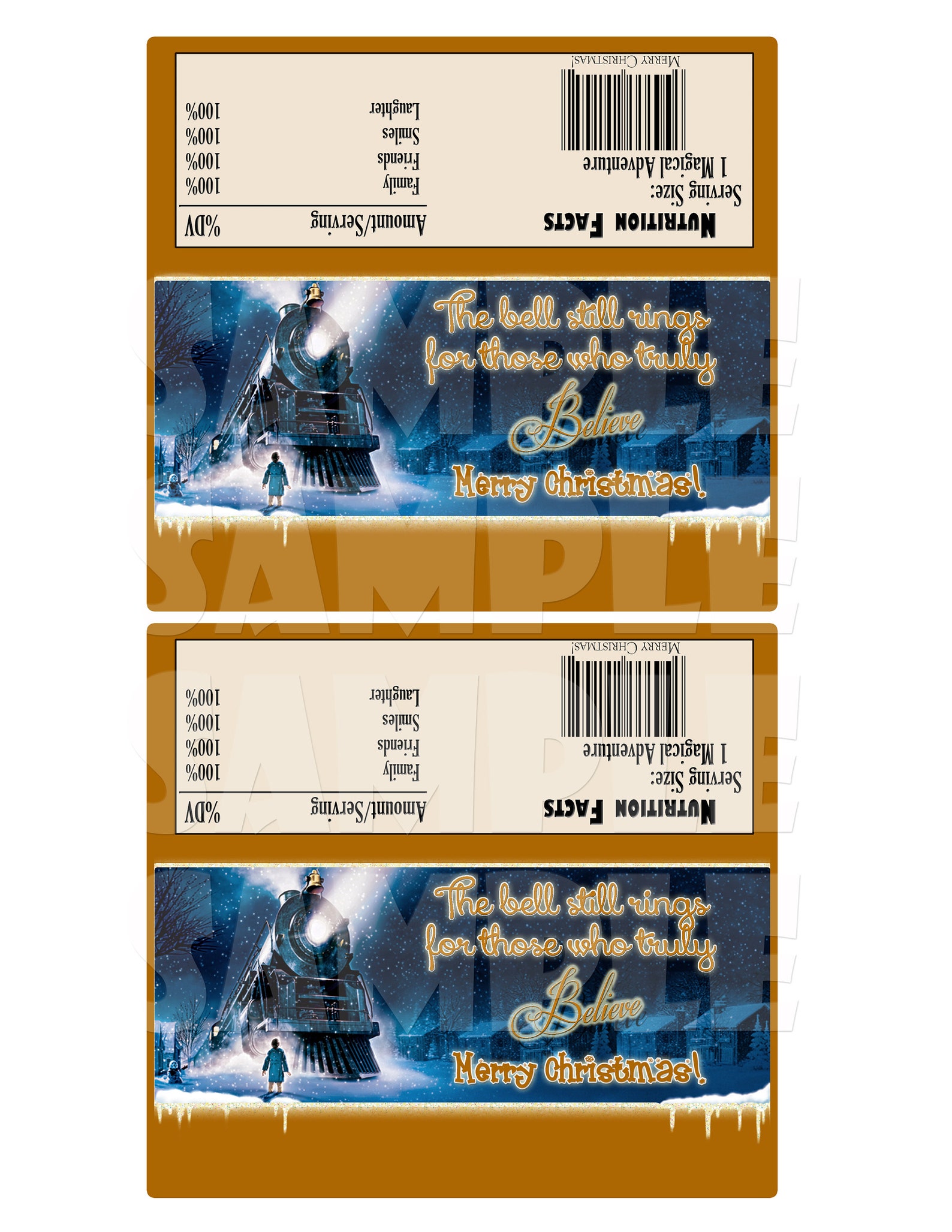 POLAR EXPRESS Candy Bar WRAPPERS - Train Candy Bar Wrappers, Diy ...