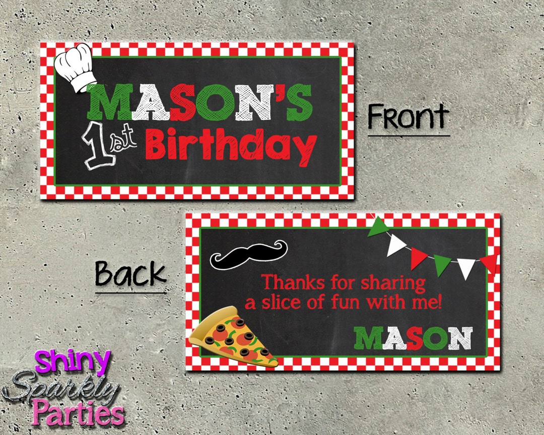 PIZZA TREAT Bag TOPPERS, Pizza Party Treat Bag Toppers, Pizza Birthday ...