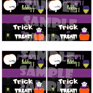HALLOWEEN TREAT Bag TOPPERS, Trick or Treat Toppers, Halloween Bag Tags ...