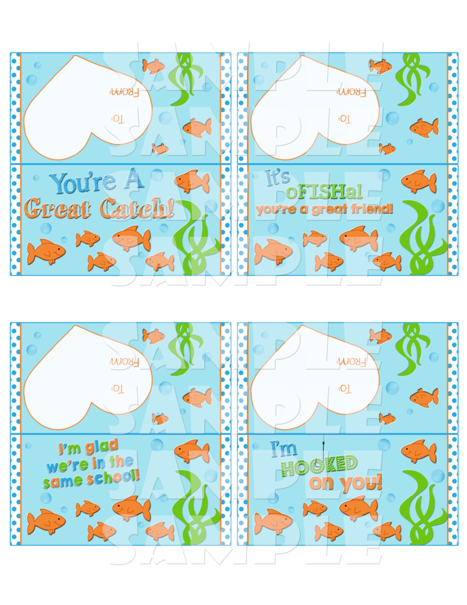 GOLDFISH VALENTINES Goldfish Treat Bag Toppers Gold Fish - Etsy