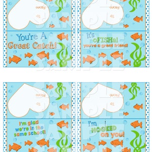 GOLDFISH VALENTINES, Goldfish Treat Bag Toppers, Gold Fish, Valentine ...