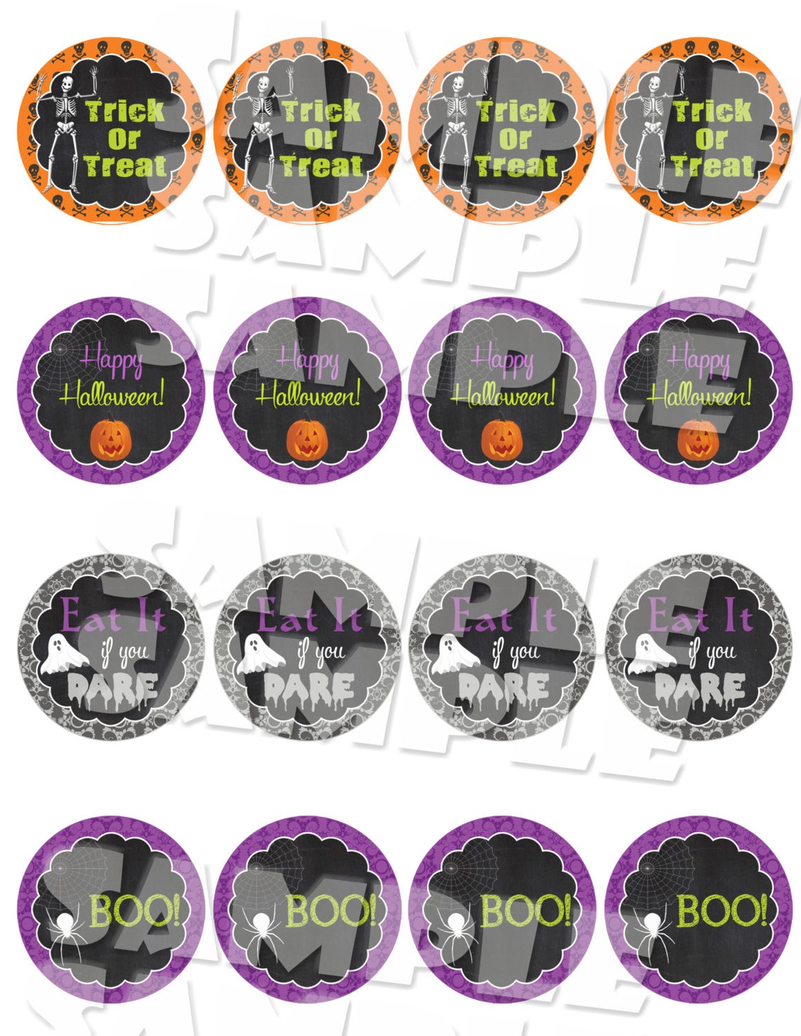HALLOWEEN CUPCAKE TOPPERS - Instant Download Halloween Cupcake Signs ...