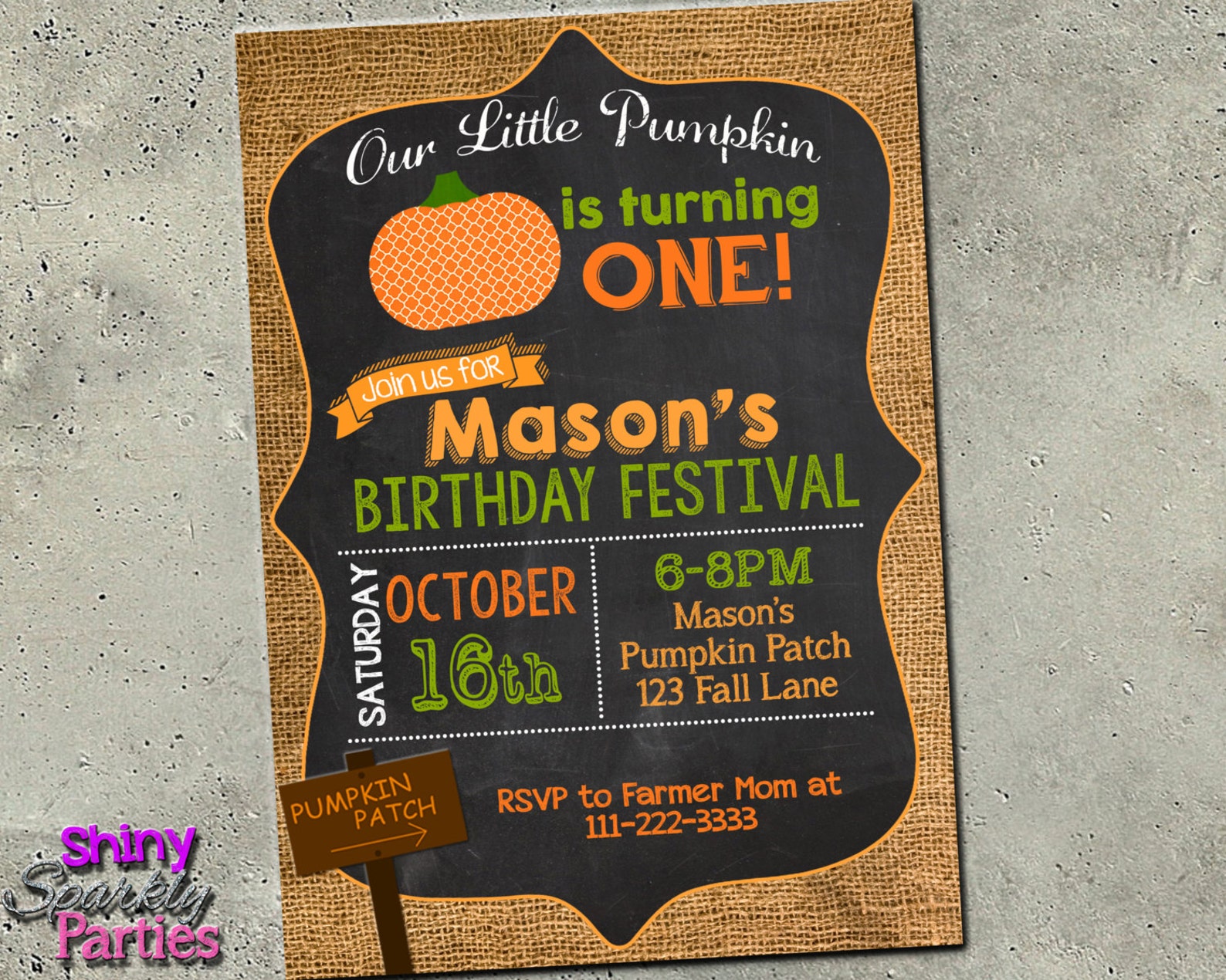PUMPKIN BIRTHDAY INVITATION Pumpkin Invitation Fall - Etsy