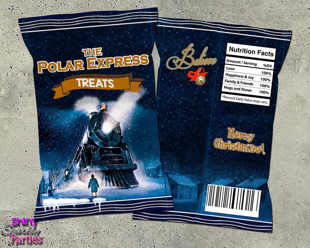 POLAR EXPRESS CHIP Bags, Christmas Chip Labels, Polar Express ...
