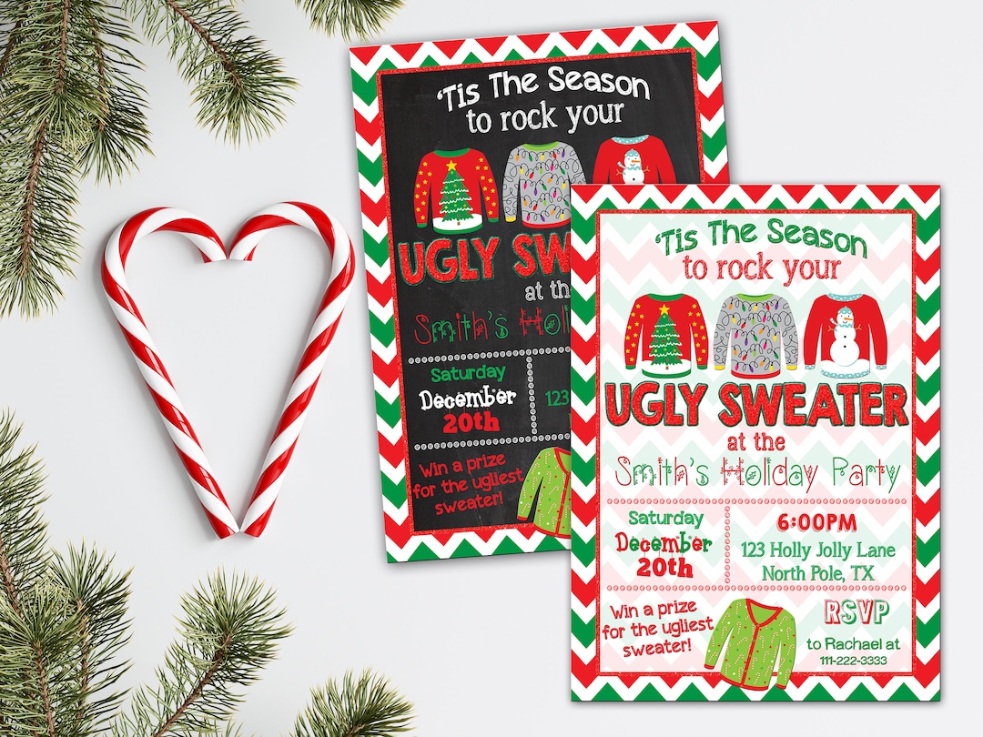 Printable Ugly Sweater Invitation | Christmas Sweater Party Invite ...