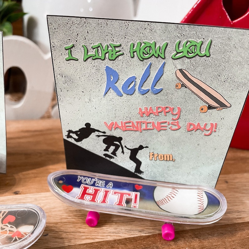 SKATEBOARDING VALENTINES Valentines for Boys Classroom - Etsy