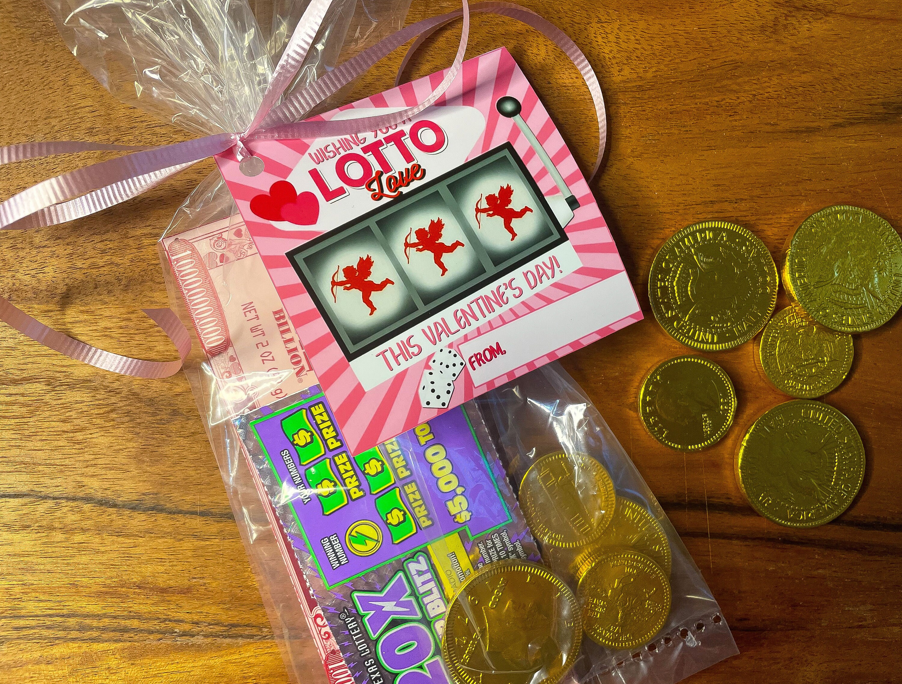 Valentine Lotto Cards, Lotto Ticket Gift Tag, Vday Gift Tags, Wishing ...