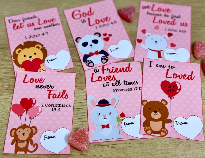 BIBLE VERSE VALENTINES, Bible Scripture Valentine Cards, Classroom ...