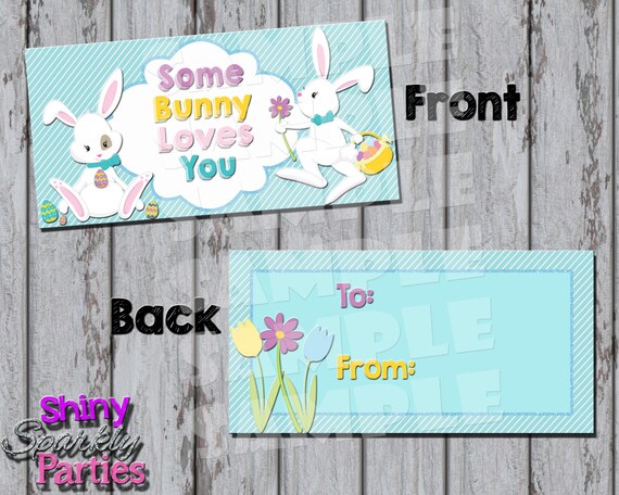 Printable EASTER TREAT BAG Toppers Some Bunny Loves You | Etsy