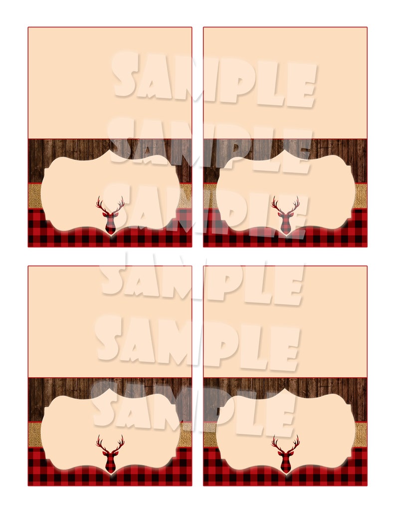 RUSTIC FOOD LABELS Deer Buffet Cards Baby Shower Food Tents | Etsy