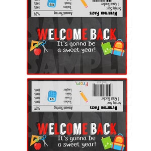 TEACHER CANDY BAR Wrappers - Welcome Back - Teacher Appreciation Candy ...