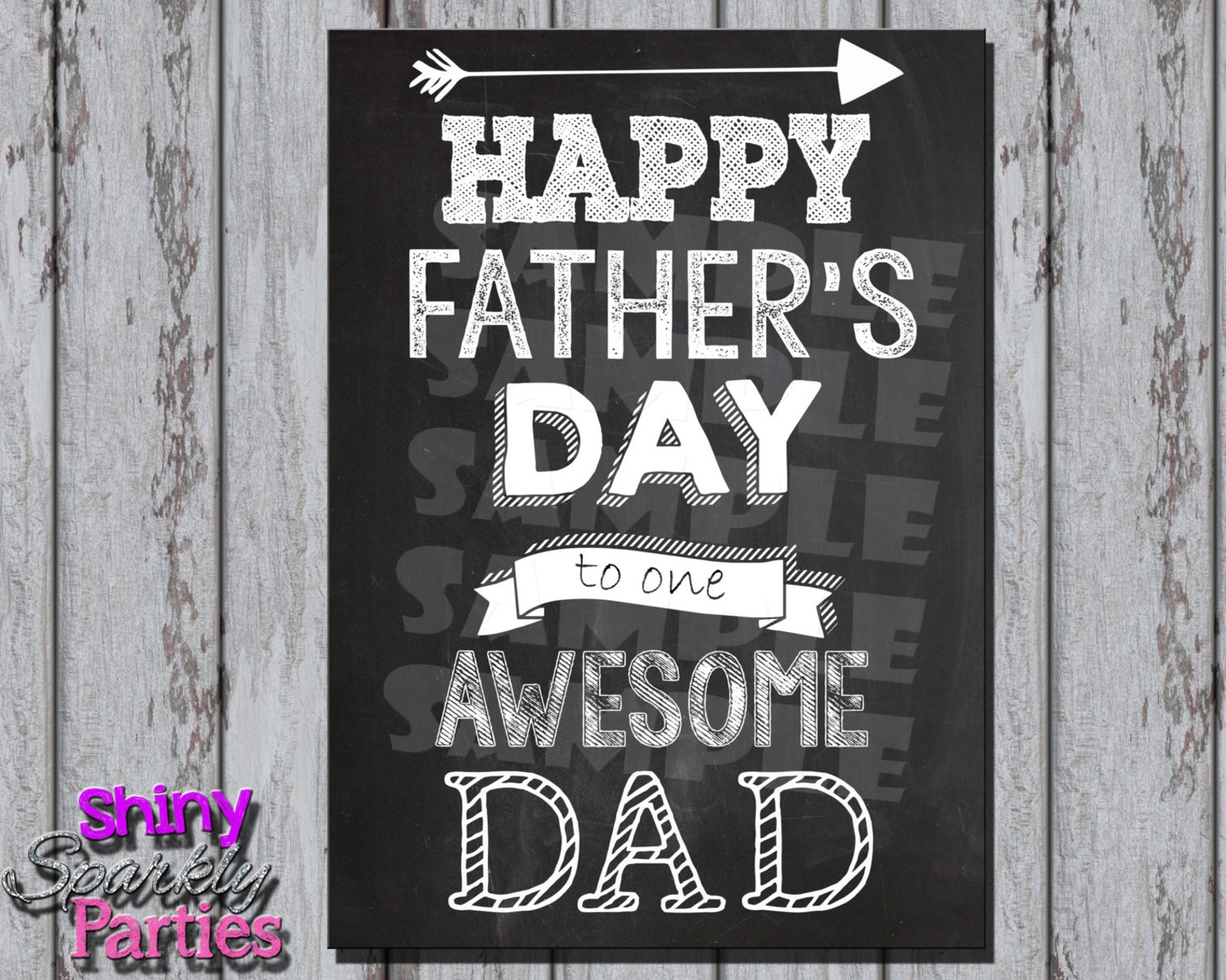 Chalkboard FATHER'S DAY CARD Awesome Dad Father's | Etsy