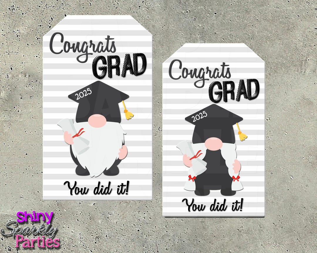 GRADUATION GIFT TAGS, Congrats Grad Favor Tags, Graduation Treat Bag ...