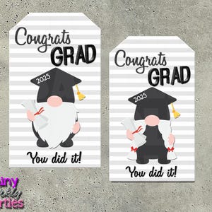 GRADUATION GIFT TAGS, Congrats Grad Favor Tags, Graduation Treat Bag ...