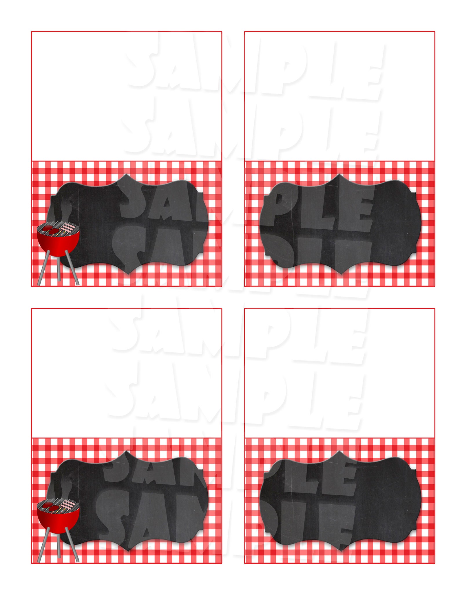 BBQ FOOD TENTS Food Labels Barbeque Food Signs Buffet | Etsy