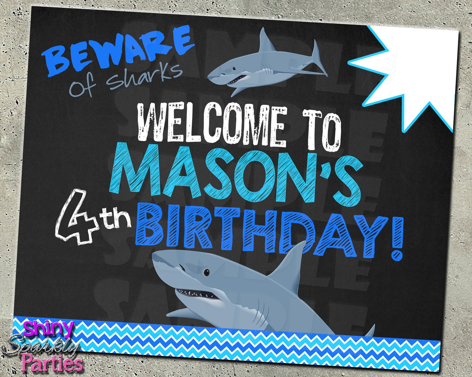 SHARK PARTY SIGN Shark Welcome Sign Shark Party Decor - Etsy