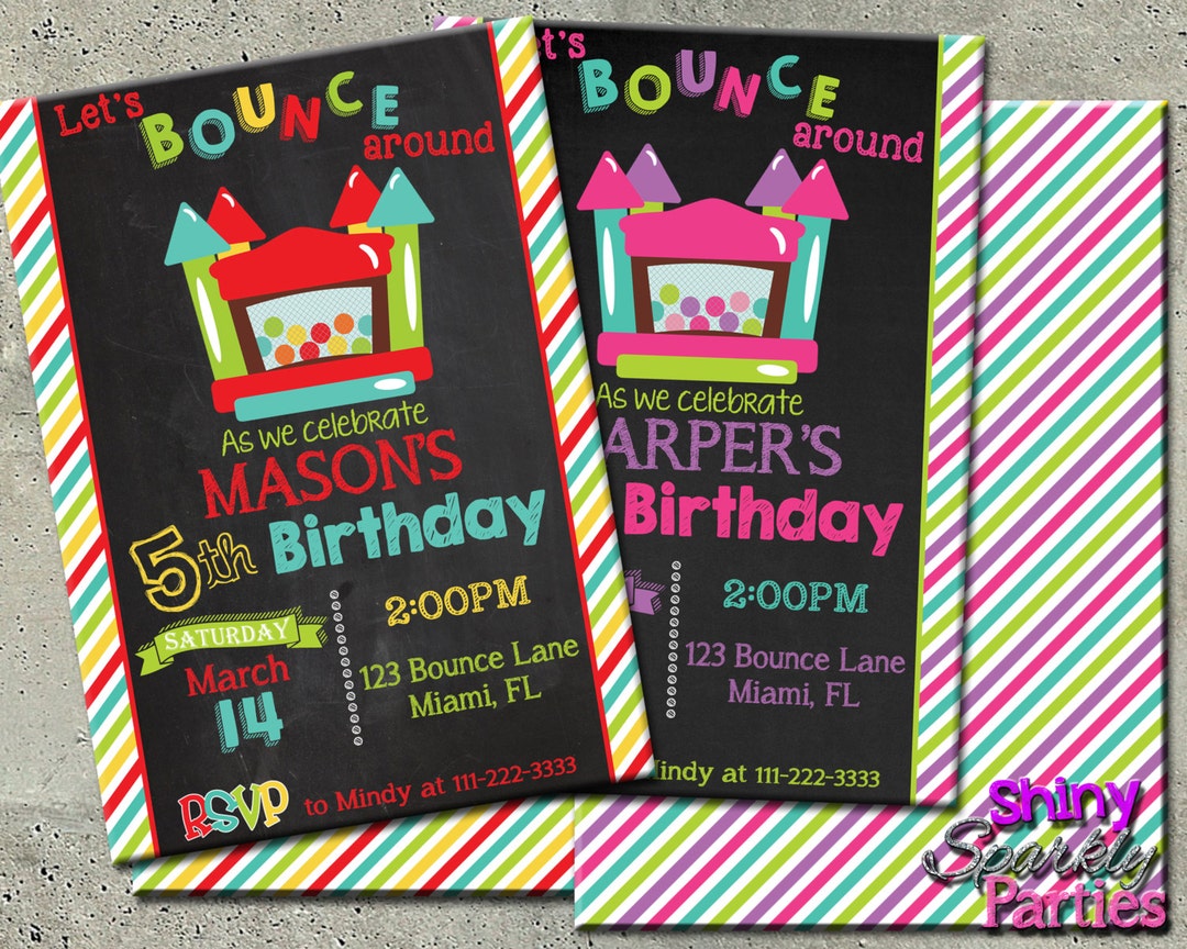 BOUNCE HOUSE INVITATION - Jump House Invitation - Bounce House Birthday ...
