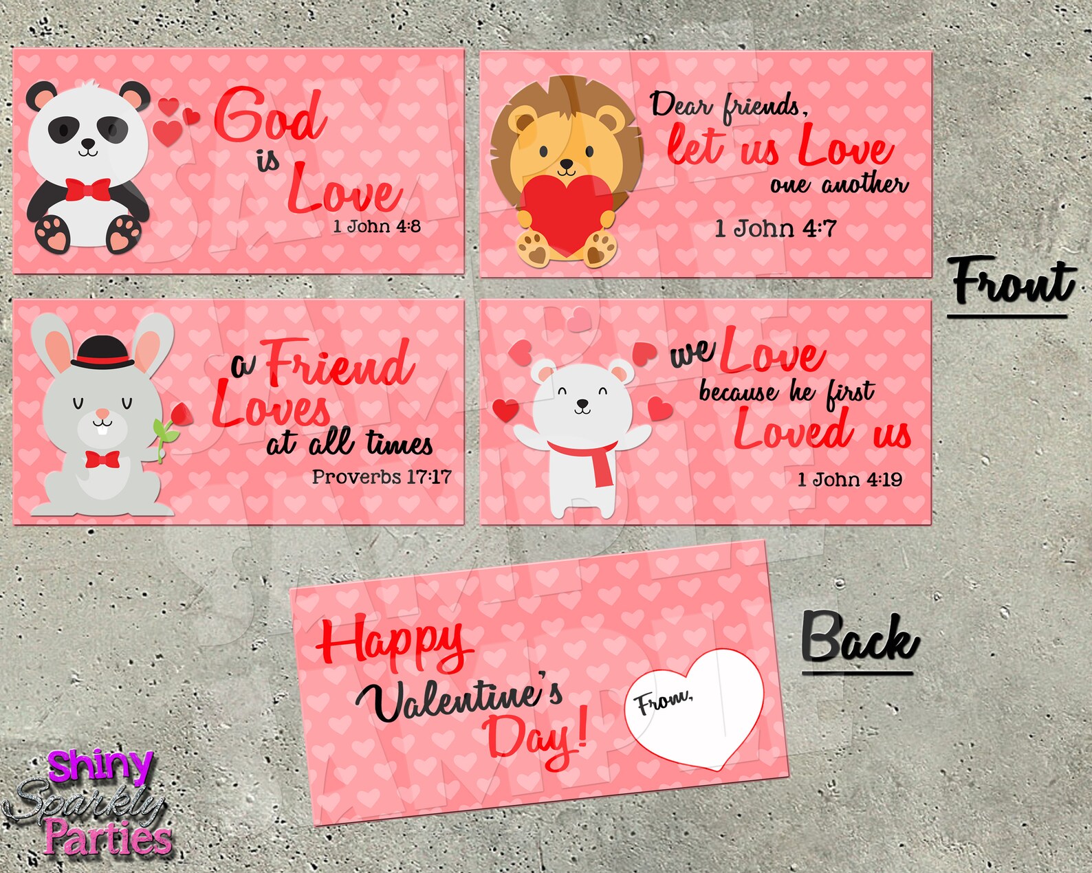 BIBLE VERSE Treat Bag TOPPERS, Valentine Bag Toppers, Classroom ...