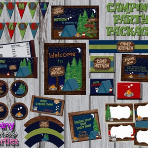 CAMPING TREAT Bag TOPPERS Camping Party Favor Toppers - Etsy