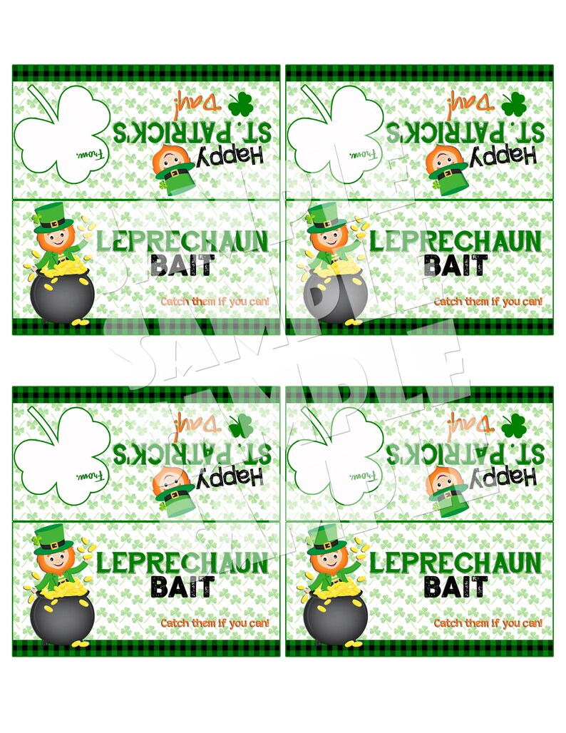 St. PATRICK'S DAY Treat Bag TOPPERS Leprechaun Bait Tags - Etsy