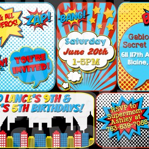 SUPERHERO BIRTHDAY INVITATION, Comic Book Invite, Super Hero Party, Boy ...