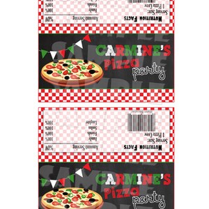 PIZZA CANDY BAR Wrappers, Pizza Party Favors, Pizza Birthday Party ...