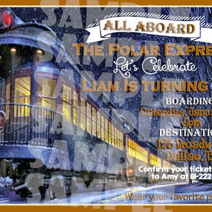 POLAR EXPRESS INVITATION, Polar Express Birthday Invite, Christmas ...