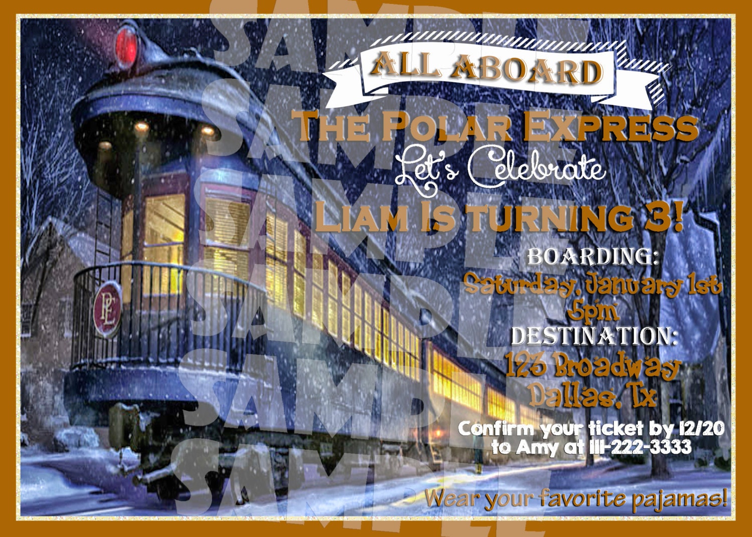 POLAR EXPRESS INVITATION, Polar Express Birthday Invite, Christmas ...