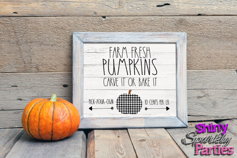 PRINTABLE FALL DECOR, Rustic Fall Sign, Farm Fresh Pumpkins, Buffalo ...