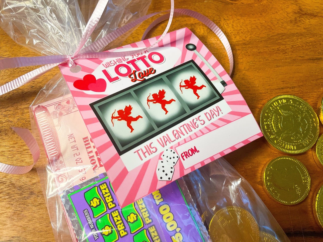 Valentine Lotto Cards, Lotto Ticket Gift Tag, Vday Gift Tags, Wishing ...