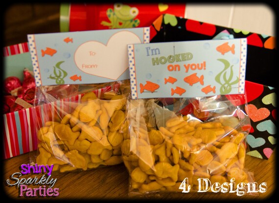 GOLDFISH VALENTINES Goldfish Treat Bag Toppers Gold Fish | Etsy