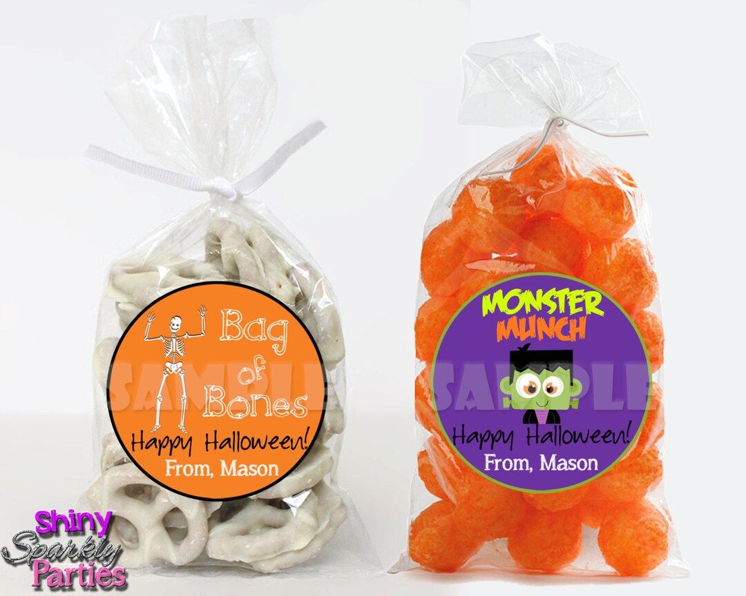 PRINTABLE HALLOWEEN TAGS - Halloween Bag Tags - Bag of Bones - Monster ...