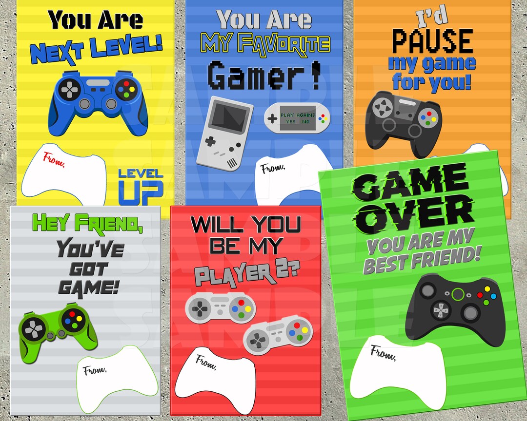 VIDEO GAME VALENTINES, Gaming Valentine Cards, Boys Personalized ...